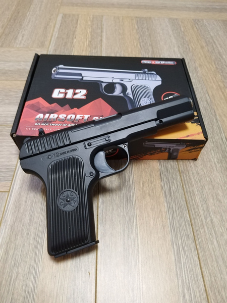 Пистолет металлический детский Airsoft Gun C12 купить на OZON по низкой ...