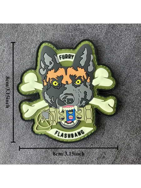 Шеврон, Нашивка, Патч Тактический "Пушистый Собака-флешбанг K9" 8*8CM ...