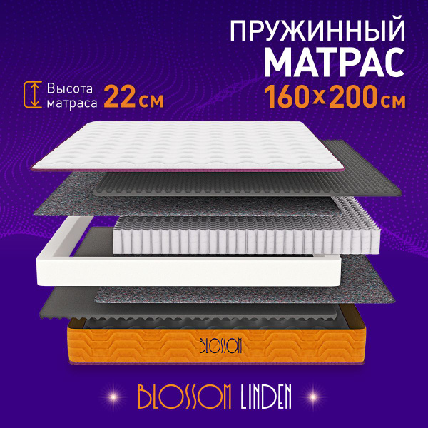 Матрас Blossom Linden, Независимые пружины, 160 - купить по выгодной ...