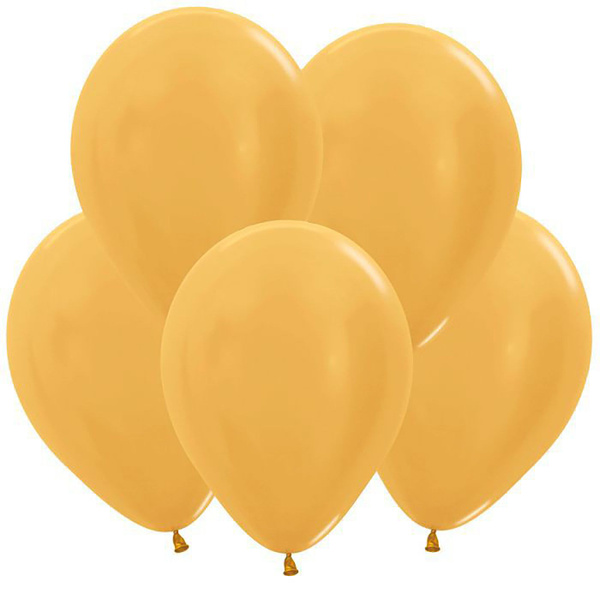 Золото, Метал / Gold R, латексный шар, 30 см, 100 шт - купить в ...