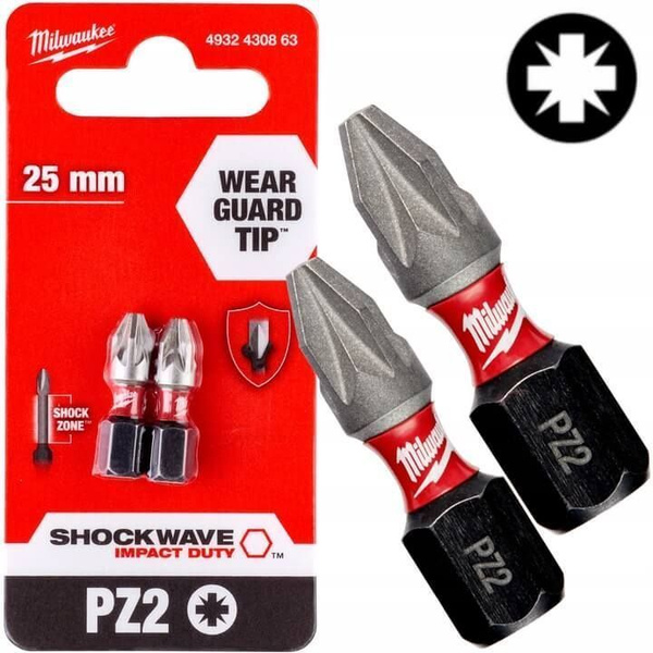Бита Milwaukee SHOCKWAVE PZ2 25 мм, 1/4", 25 мм - купить по низким ...