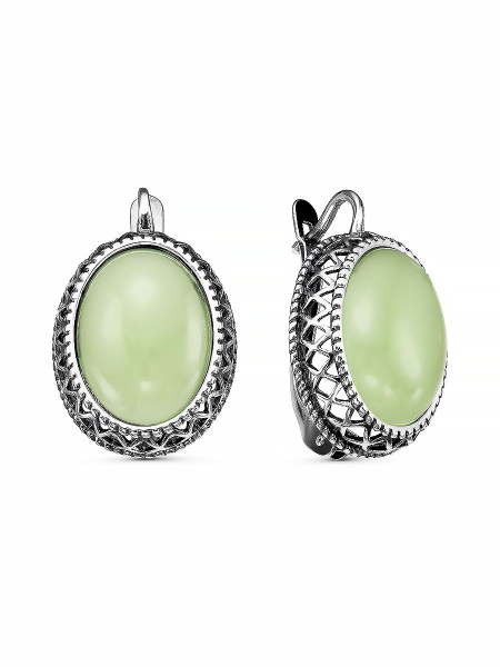 Серебряные серьги с нефритом - купить с доставкой по выгодным ценам в ...