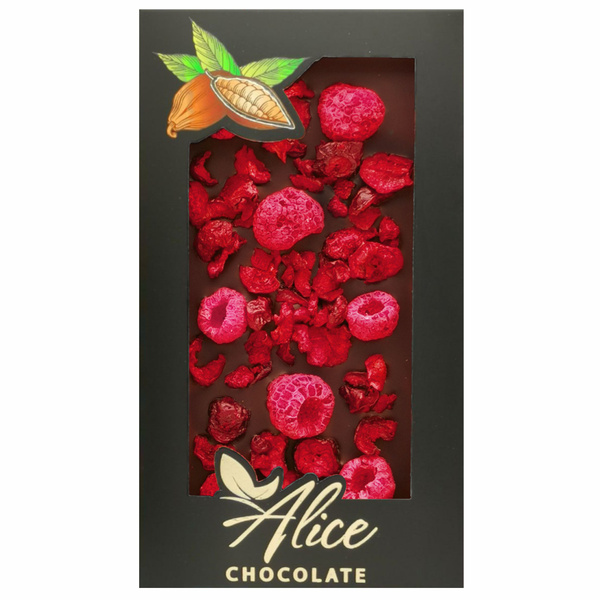 Шоколад ручной работы Alice Chocolate горький 70% с сублимированными ...