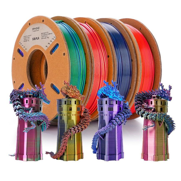 Пластик для 3D принтера ERYONE PLA Silk Tri Combination №73 (4 катушки ...