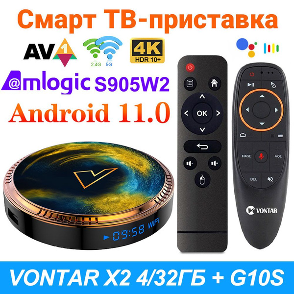 Медиаплеер Vontar X2, USB, HDMI, RJ-45 Ethernet, DC 5.5 мм, черно-серый, Android купить по ...