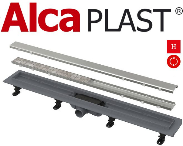 Водоотводящий желоб Alcaplast APZ19-650 с двухсторонней решеткой под ...