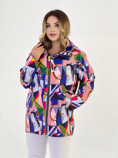 Ветровка Женский Jyldyz Карманы коричневый, размер 62 Длинный Демисезон оверсайз Кыргызстан ...