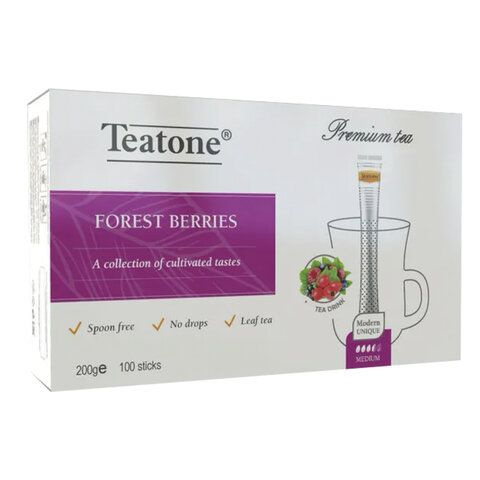 Чай TEATONE фруктовый со вкусом лесных ягод, 100 стиков по 2 г, 1257 ...