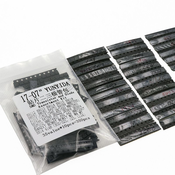 Набор SMD-диодов и транзистор, SOT-23 и SMA, 35 моделей*10 шт, 350 шт в ...