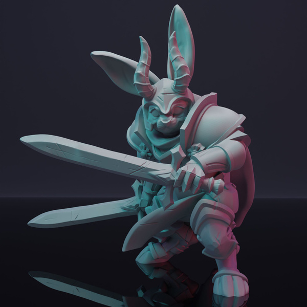 Миниатюра "Зайцегон Воин" (Harengon, Rabbitfolk, Зайцелюди, Харенгон ...