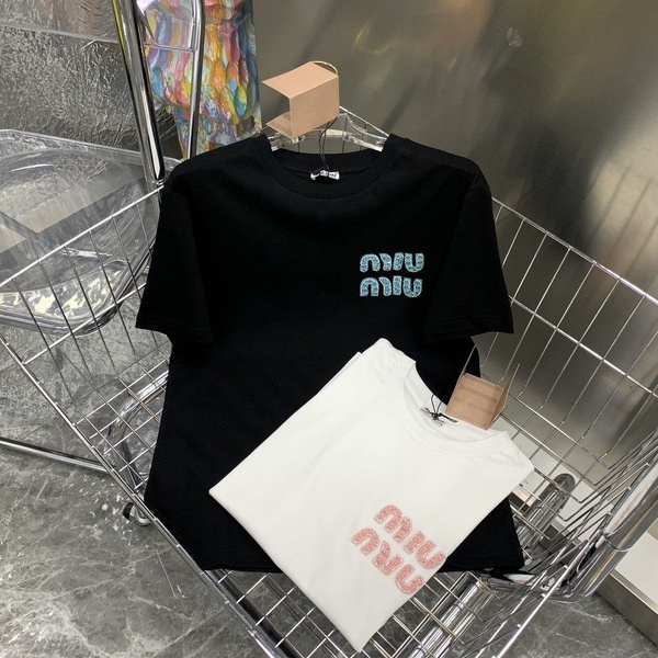 Футболка Miu Miu размер 42 цвет черно синий хлопок 100 купить по выгодной цене в интернет