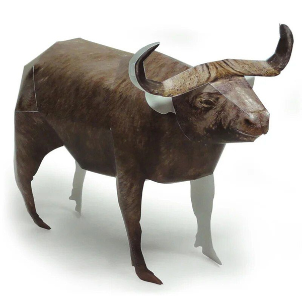 буйвол Бык, животное, 3D бумажная модель, Papercraft оригами WE--003 ...