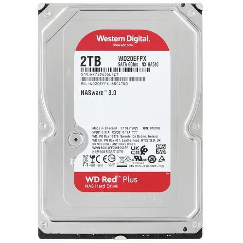 2 ТБ Внутренний жесткий диск Western Digital Red Plus WD20EFPX ...