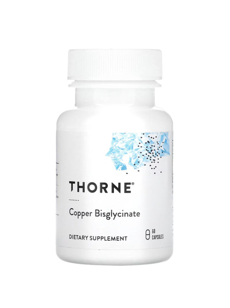 Thorne, биглицинат меди, copper bisglycinate, 60 капсул - купить с ...