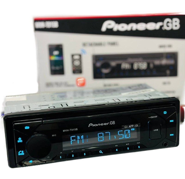 Магнитола Pioneer.GB MVH-T915B 60W с Bluetooth, AUX, USB, со съемной ...