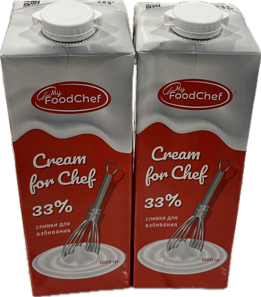 Сливки Натуральные для взбивания Food Chef 33% 1 кг ...
