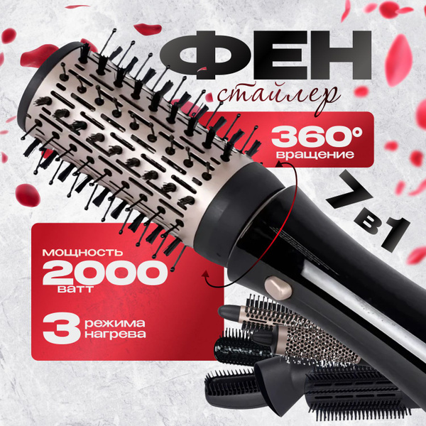 Фен-щетка для волос ANISAN тест, черный, бронза - купить по выгодным ...