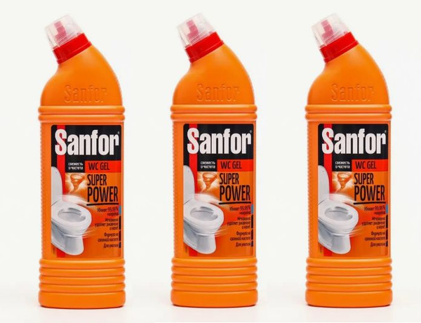 Средство для уборки туалета 750 г, SANFOR WC gel Super power (Санфор ...
