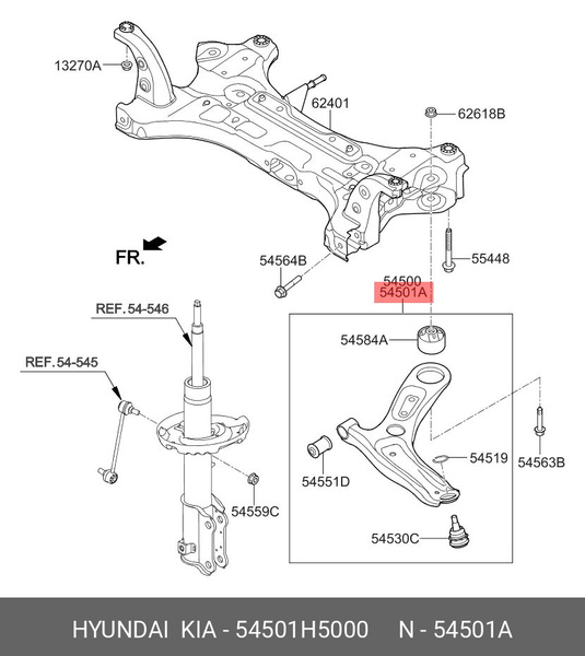 Нижний рычаг передней подвески правый перед Hyundai-KIA 54501H5000 ...