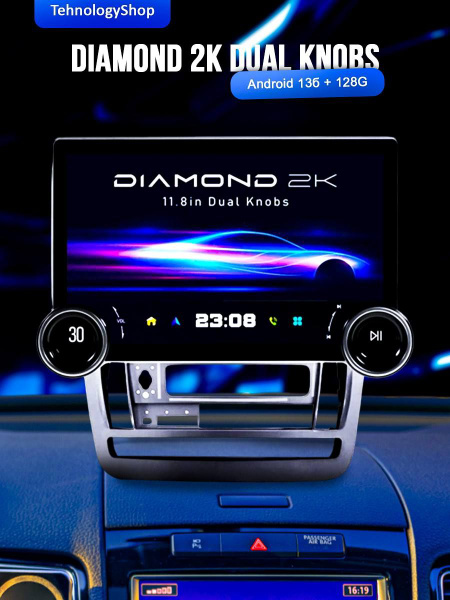 Автомагнитола Diamond 2K 11.8 in Dual knobs 4/64 гб (2 переходные рамки ...