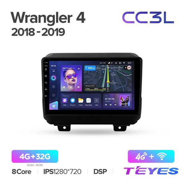 Магнитола Jeep Wrangler 4 JL 2018-2019 Teyes CC3L 4/32GB, штатная магнитола, 8-ми ядерный ...
