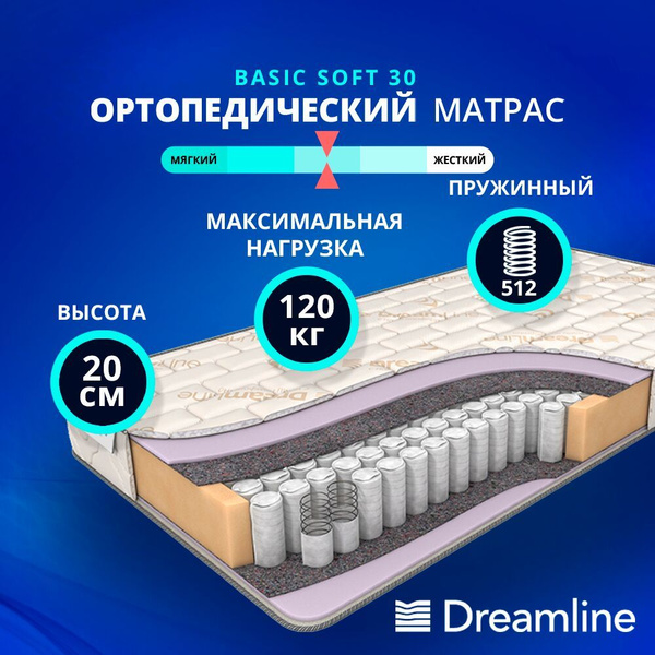 Матрас Dreamline Basic Soft 30_180, Независимые пружины, 120 - купить ...