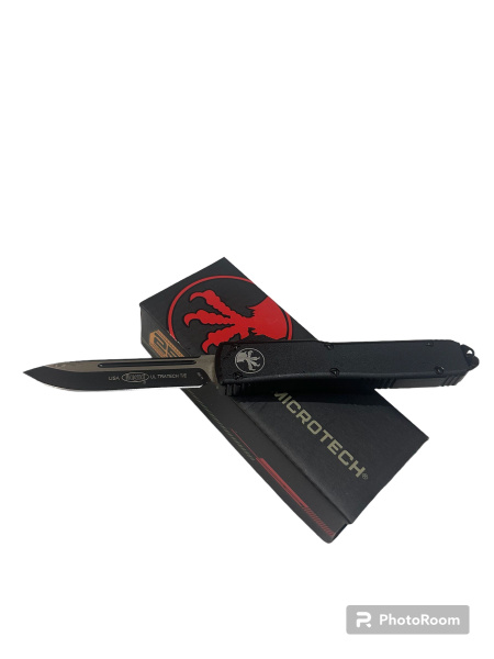 Автоматический складной нож Microtech Ultratech S/E Black Standart 121-1T (черный) фронталка ...
