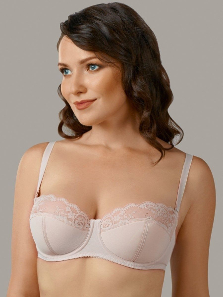 Бюстгальтер Женский Lima балконет, на косточках, размер 75E бежевый Полиамид, Эластан ...