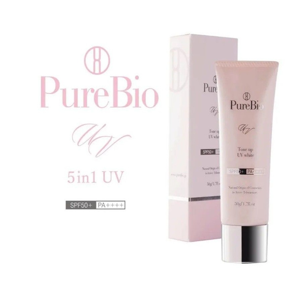 PureBio Tone Up UV white SPF 50+ премиальный солнцезащитный многофункциональный санскрин крем 5 ...