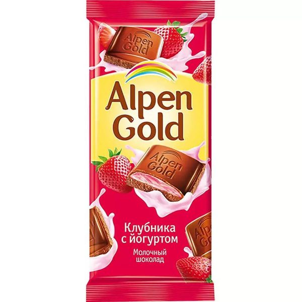 Alpen Gold Шоколад Клубника с йогуртом, 80 г - купить с доставкой по ...