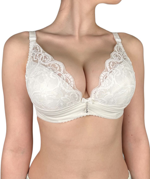 Бюстгальтер Женский VE.NU.S на косточках, размер 80D белый Полиамид, Эластан Офисный/школьный ...