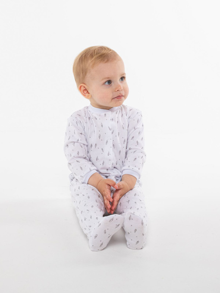 Комбинезон нательный Девочки, Мальчики Mamkin, размер 62 бело-серый На ...