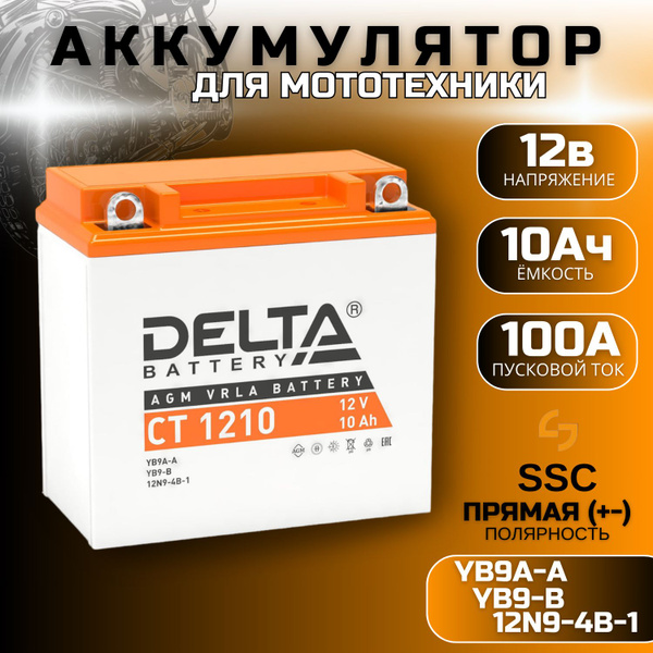 Аккумулятор для мототехники Delta Battery CT купить по выгодной цене в ...