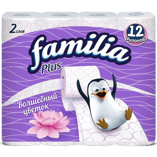 Familia Туалетная бумага Plus, Волшебный цветок, 2 слоя, 12 рулонов ...