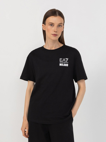Футболка EA7, размер 44, 46, цвет черный, хлопок 100% - купить по выгодной цене в интернет ...