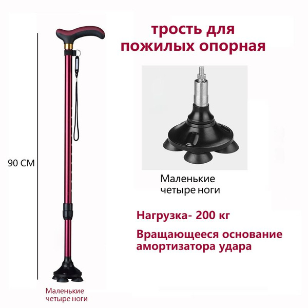 Характеристики трость для пожилых опорная HOMELINK LMX199,черное ...