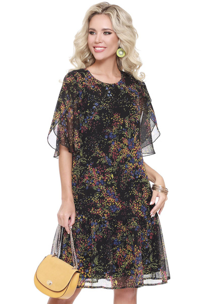 Платье Женский DStrend черный Полиэстер, размер 52 купить c доставкой на OZON по низкой цене ...