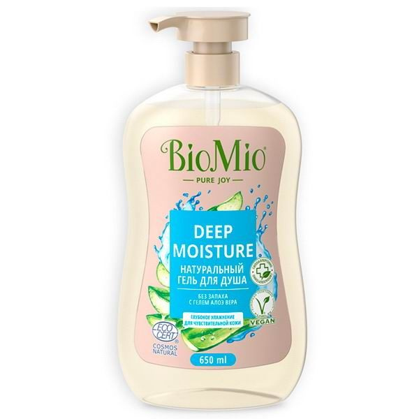 BioMio Гель для душа, Bio Shower Gel, Алоэ вера, с дозатором, 650 мл ...
