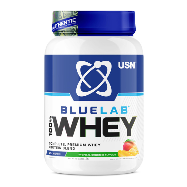 USN Протеин сывороточный, BlueLab Whey 908 грамм (Тропический смузи ...
