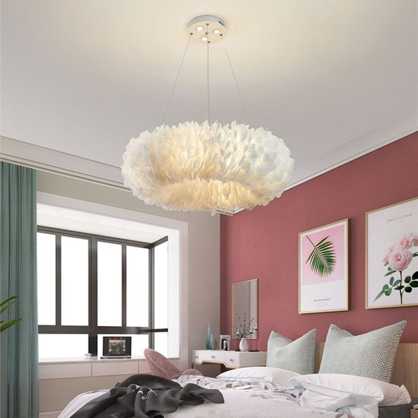 Люстра потолочнаяСовременная креативная потолочная люстра с перьями ...