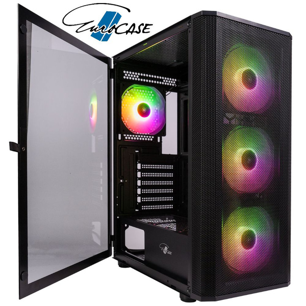 Игровой корпус для ПК Eurocase A311 ARGB, закаленное стекло, ATX, micro ...
