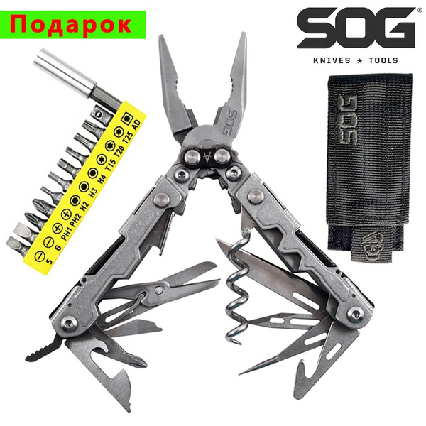 SOG PL1001 Многоцелевой инструмент плоскогубцы серебристые Открытый ...