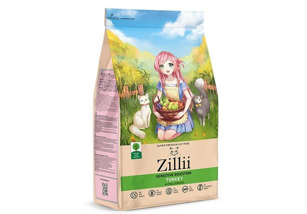 Zillii Sensitive Digestion Turkey / Сухой корм Зилли для взрослых кошек с Чувствительным ...