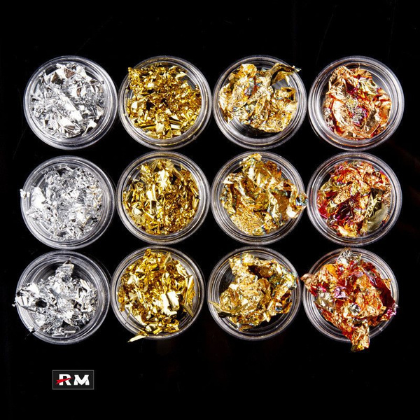 Декор для ногтей, Фольга для дизайна ногтей набор, золотая фольга ...