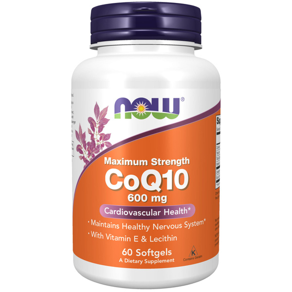 NOW CoQ10 600 mg, Коэнзим Q10, 60 софтгель - купить с доставкой по ...