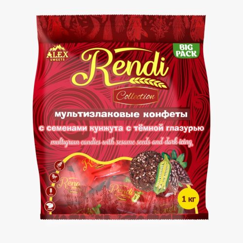 Мультизлаковые конфеты Rendi Collection с семенами кунжута с тёмной ...