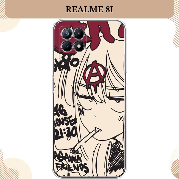 Силиконовый чехол на Realme 8i / Реалми 8i аниме, Anime doodle - купить ...