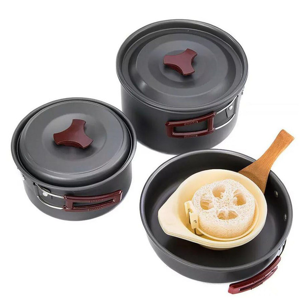 Набор Посуды Naturehike Nh2-3 People Camping Cookware Carbon (UNI:one ...