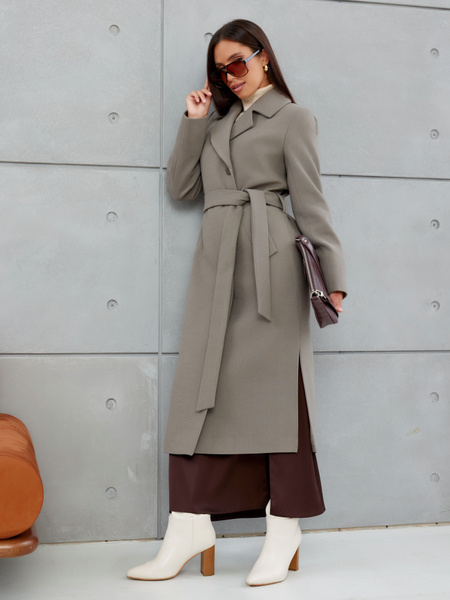 Пальто MAXIMODA STUDIO, Демисезон, размер 62, цвет серый, Шерсть ...