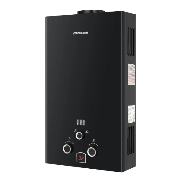Edisson Колонка газовая Эдисон E 20 D (Black), 20 кВт,проточный газовый ...
